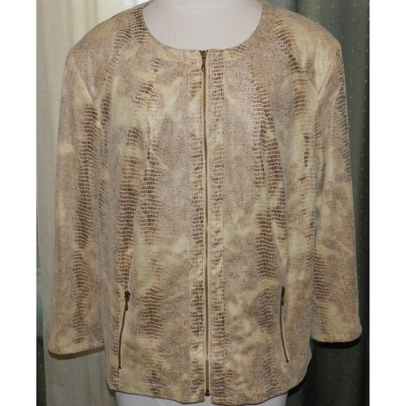 Cato | Jackets & Coats | Cato Woman Size 22w 24w Zipped Artsy Print ...